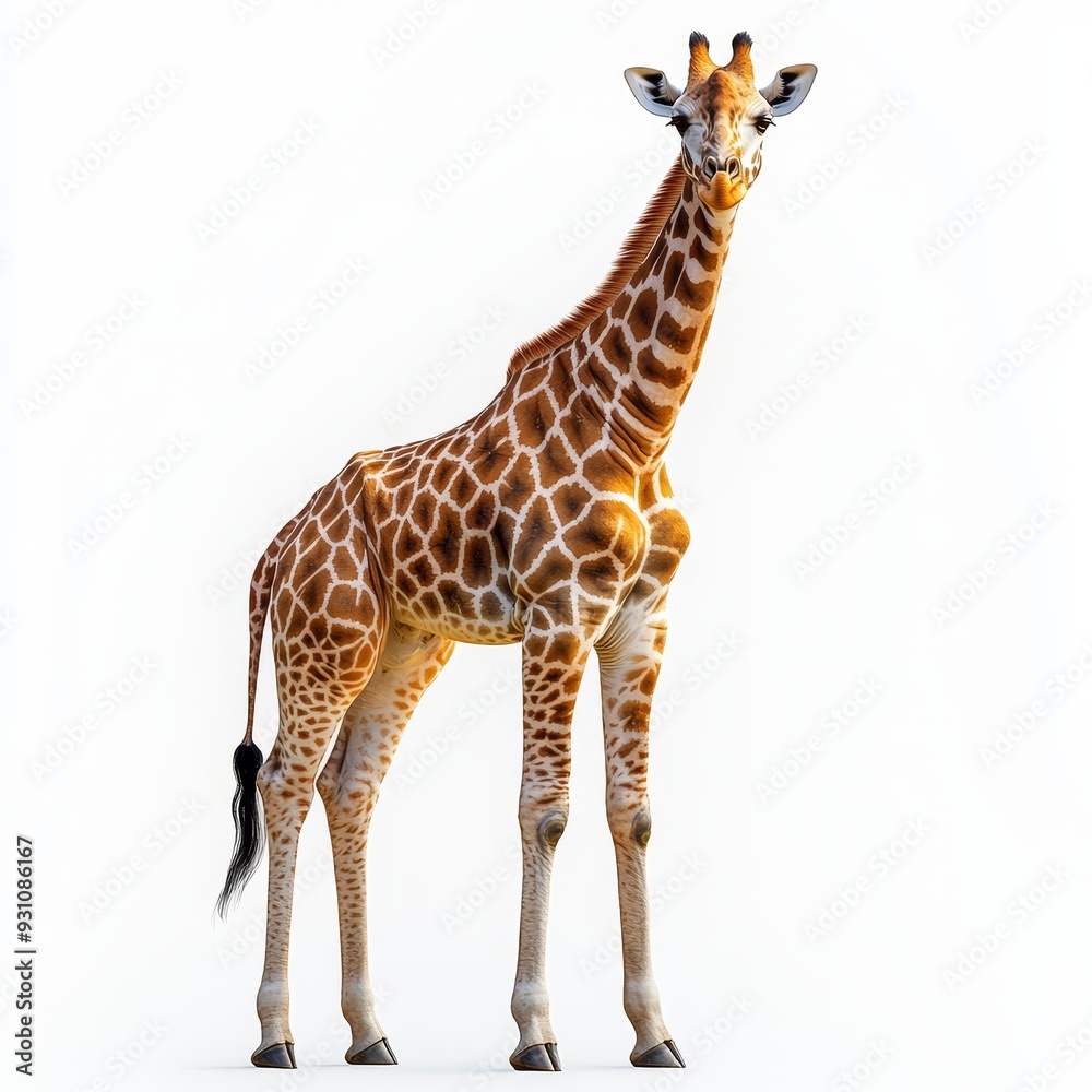 Portrait of a giraffe full body standing front vie 489 giraffe, animal ...