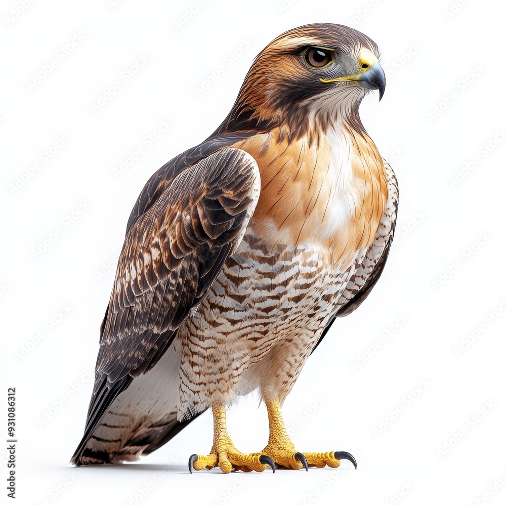 Portrait of a hawk full body standing front view i 476 bird, hawk ...