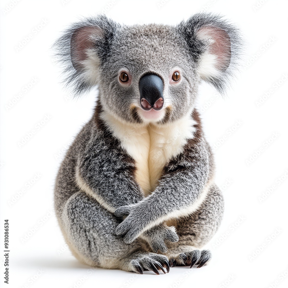 Portrait of a koala full body standing front view 459 koala, australia ...