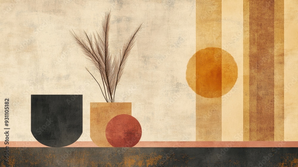 Abstract representation of a therapy session with soft, neutral tones ...