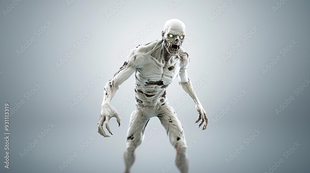 An interactive 3D model of a ghoulish zombie that allows users to ...