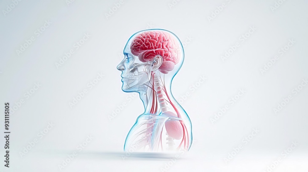 A 3D model demonstrating the physiological response of muscles to pain ...