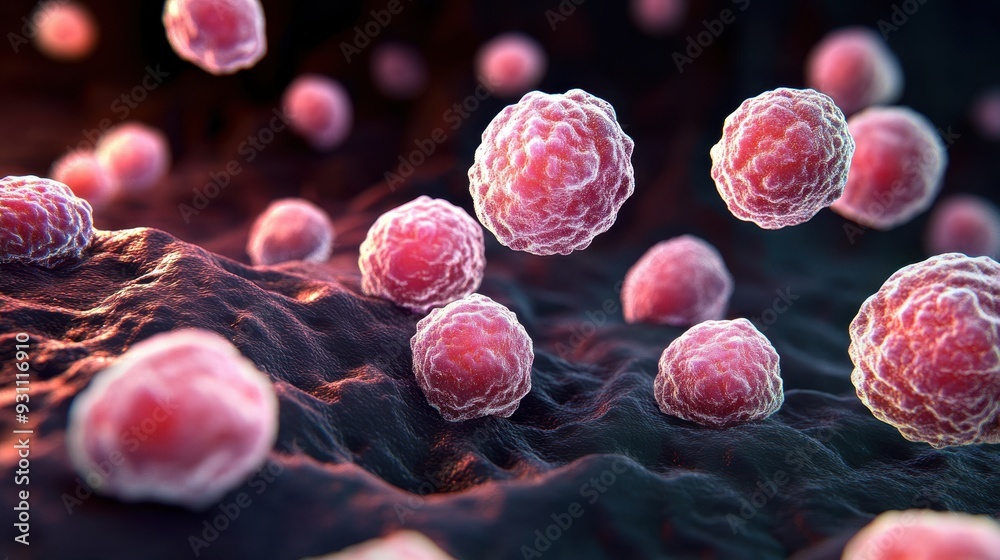 Staphylococcus aureus, Cluster of spherical bacteria magnified under a ...