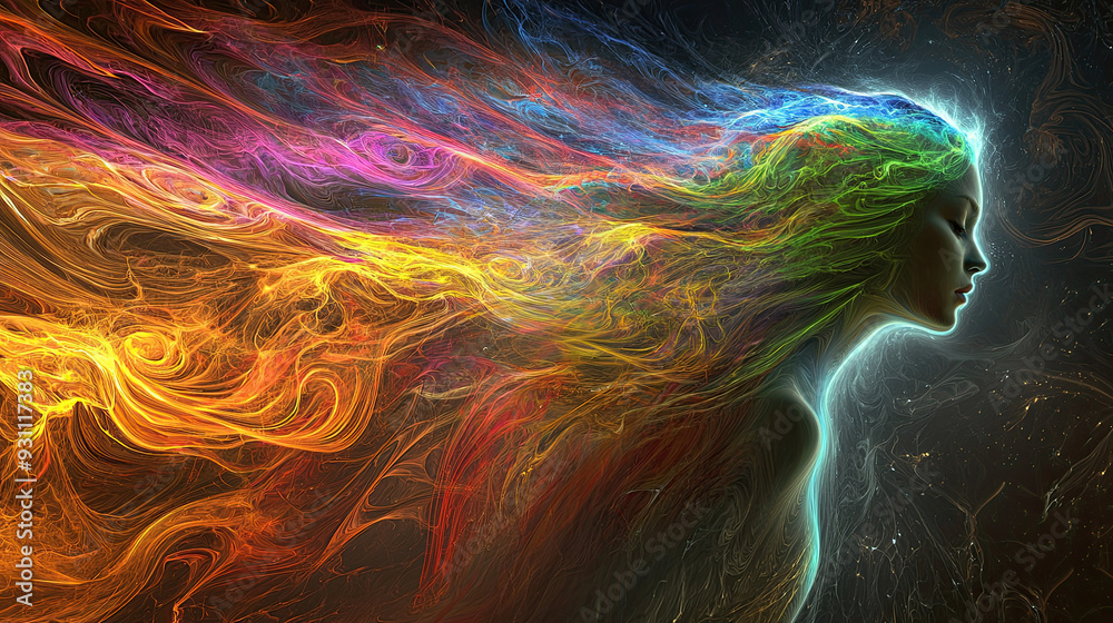 Woman and Electromagnetic Radiation Depiction: The Spectrum of Light ...