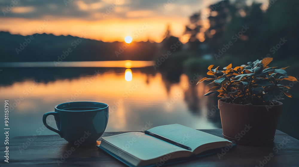 Reflective journaling for therapy, soft lighting and peaceful ambiance ...