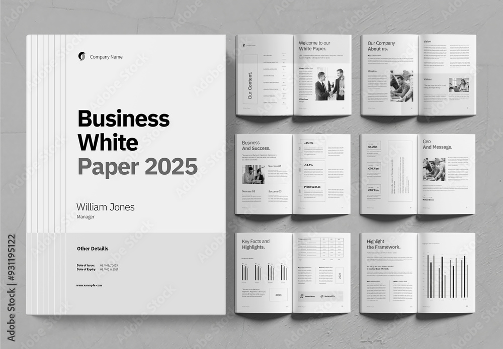 White Paper Layout Stock Template | Adobe Stock