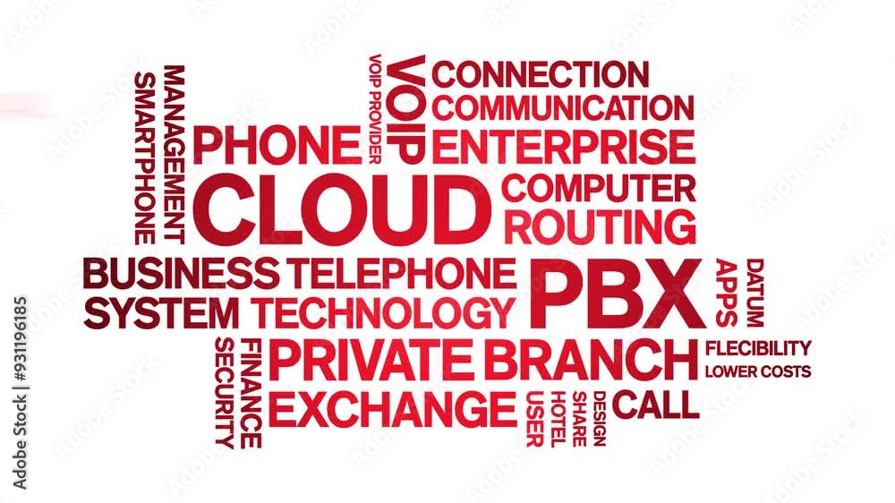 Cloud PBX Private Branch Exchange animated word cloud;text design ...