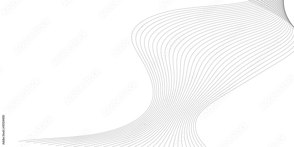 Abstract Gray wavy business and banner curve line background. Digital ...