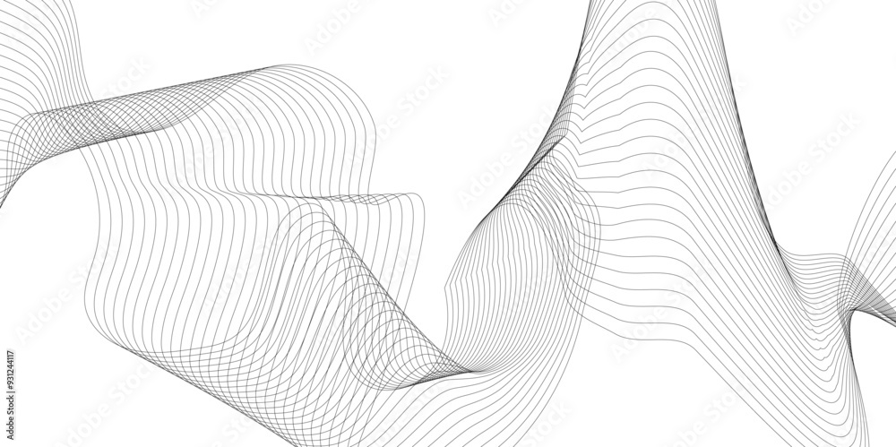 Abstract Gray wavy business and banner curve line background. Digital ...