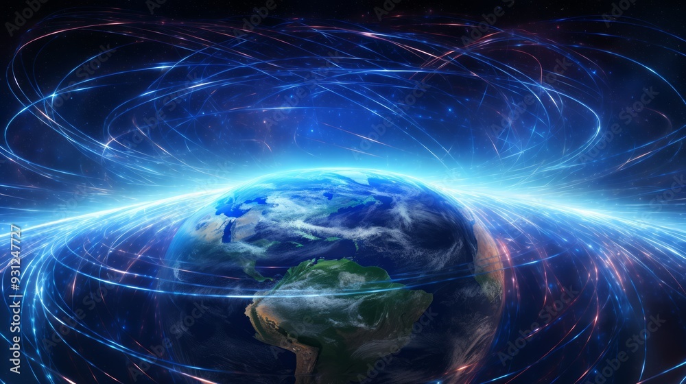 Magnetic lines of force surrounding Earth known as the magnetosphere ...