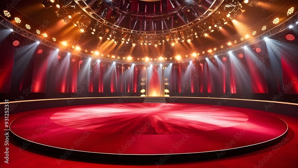 Spotlight on the Red Carpet round stage with Stage Lighting , created ...