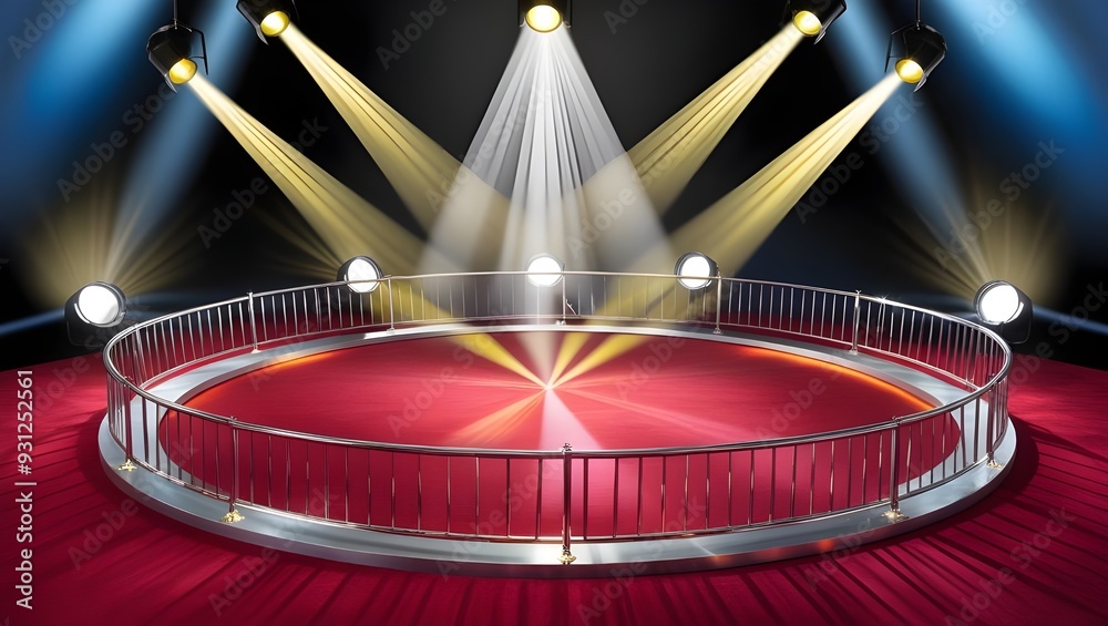 Spotlight on the Red Carpet round stage with Stage Lighting , created ...