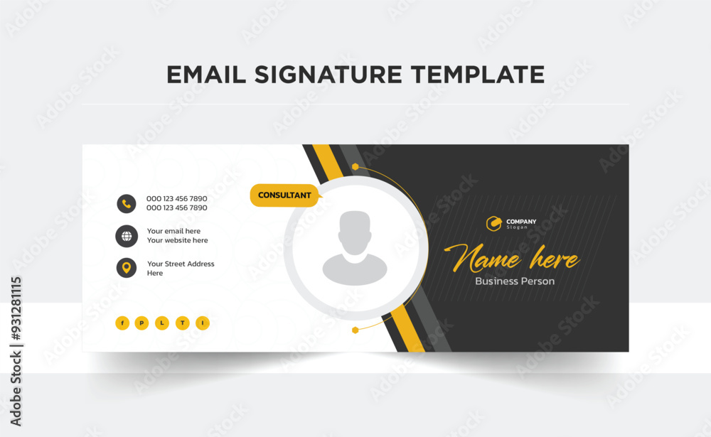 Email signature vector templates, Trendy email signature, Clean Email ...