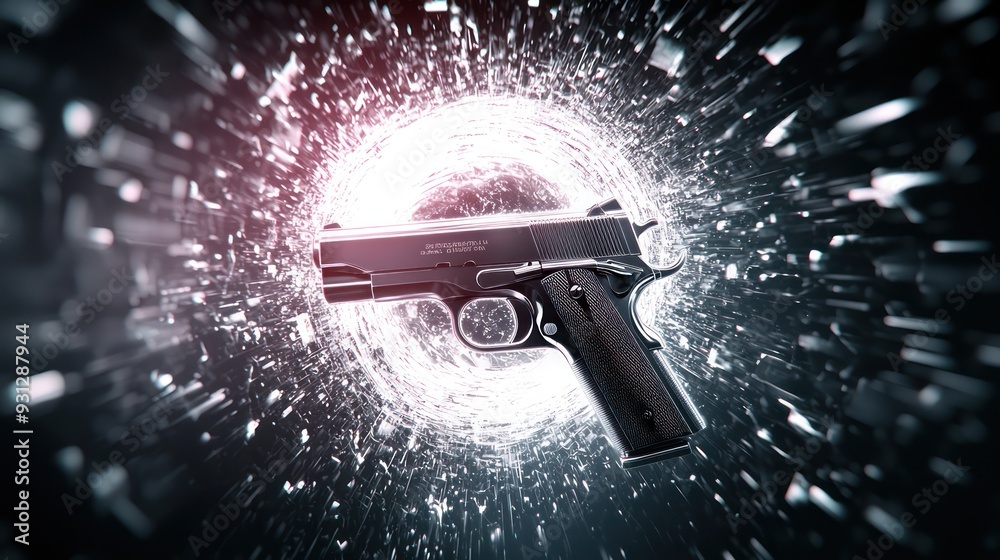 Surreal Concept of Gun Being Consumed by Peaceful Light Vortex - Anti ...
