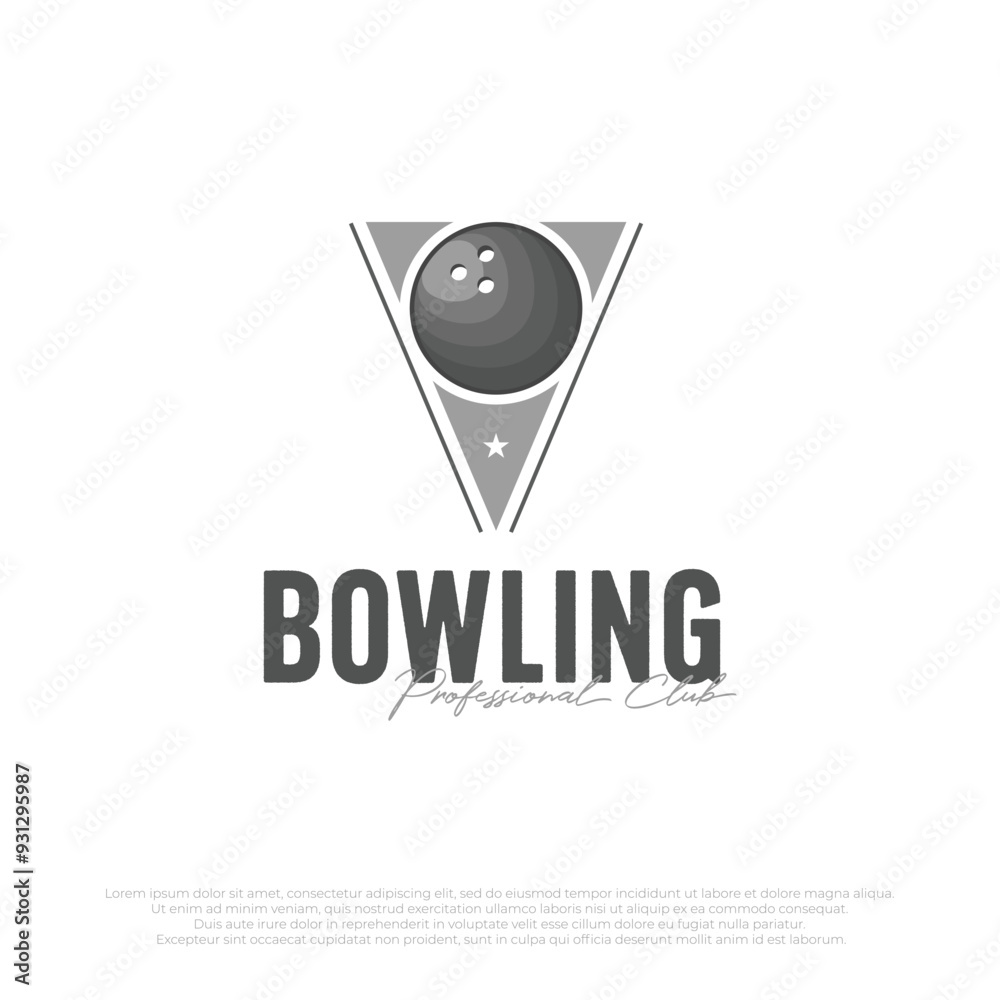 bowling ball logo emblem design illustration sport template vector ...