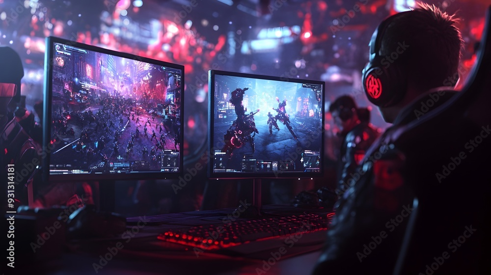 Intense E Sports Battle Scene Showcasing the Fierce Digital Clash ...