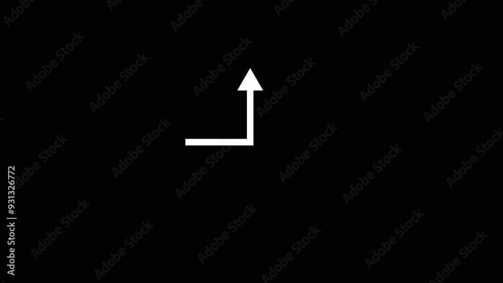 Arrow animation on a black background with alpha channel, Set of ...