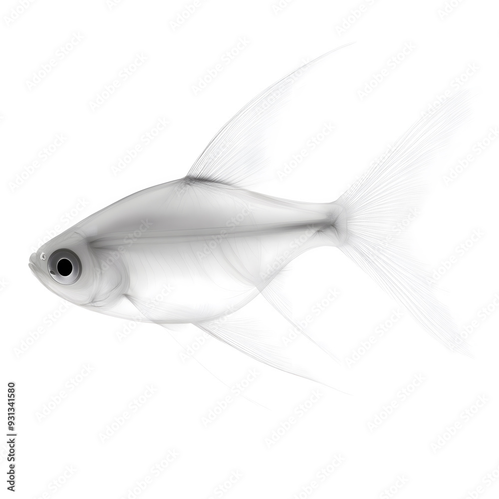 Realistic Clip Art of an X-Ray Tetra. The Fish is Isolated on a White ...