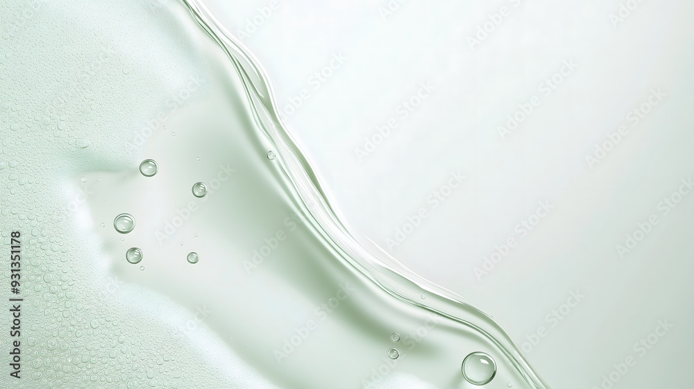 Abstract Wavy Texture In Green And White With Organic Forms Featuring Glazed Surfaces And Soft