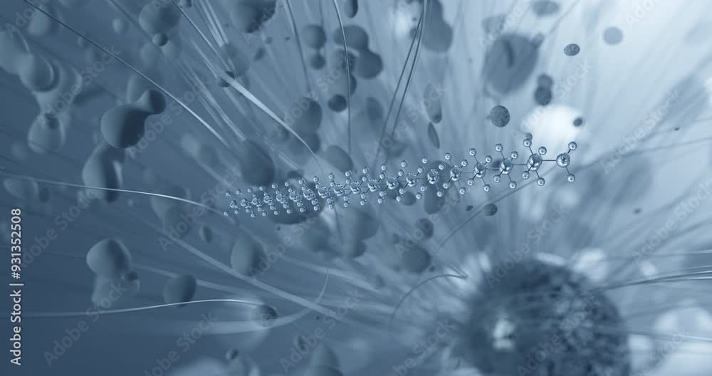 Hexatriacontane rotating molecular 3d structure ball-and-stick model ...