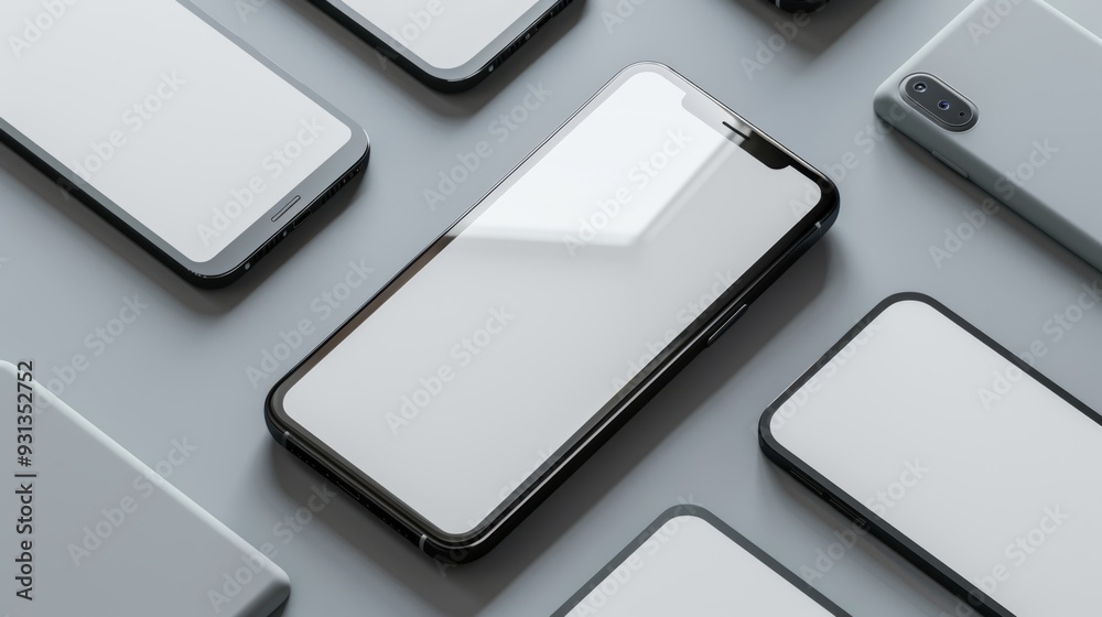 Photo of realistic smartphone mockup model. Device UI. UX mockup model ...