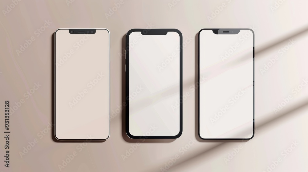 Photo of realistic smartphone mockup model. Device UI. UX mockup model ...