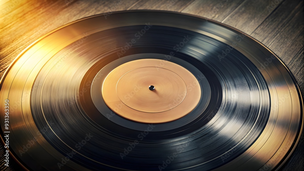 Vintage vinyl record with grooves and label , retro, music, old ...