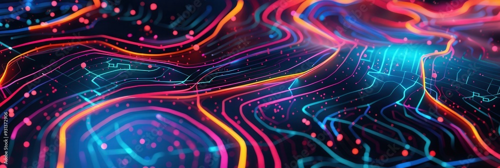 Dynamic routes and vibrant lines overlay a map, symbolizing ...