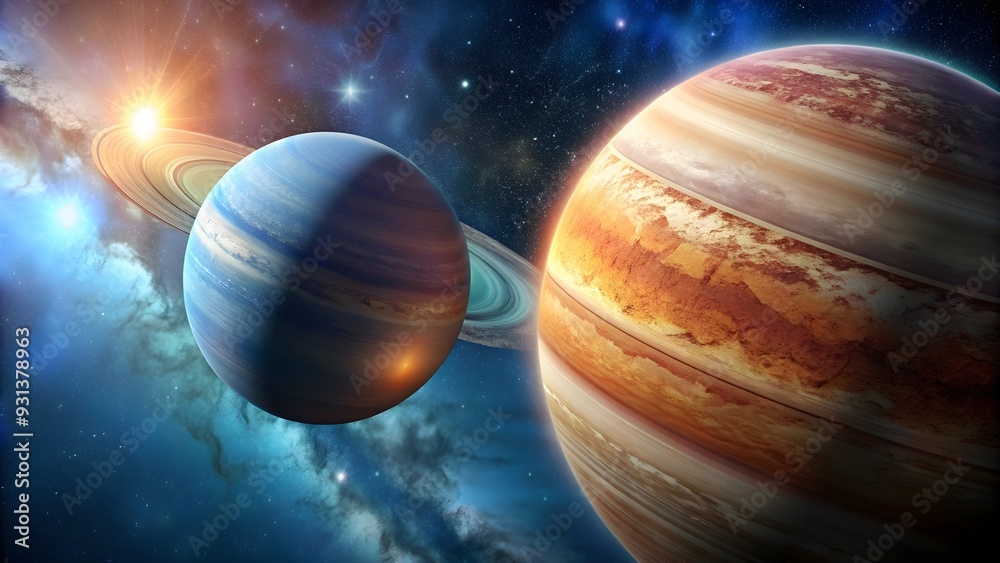 Mercury Uranus planet in the cosmos with atmospheric layers on the ...