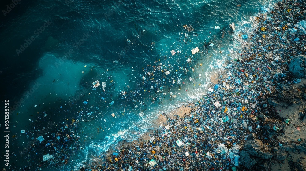 A stunning yet sobering aerial photograph of the Indian Ocean polluted ...