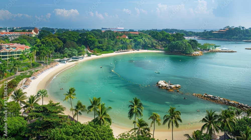 Sentosa Island, a popular resort destination, boasts beaches, theme ...