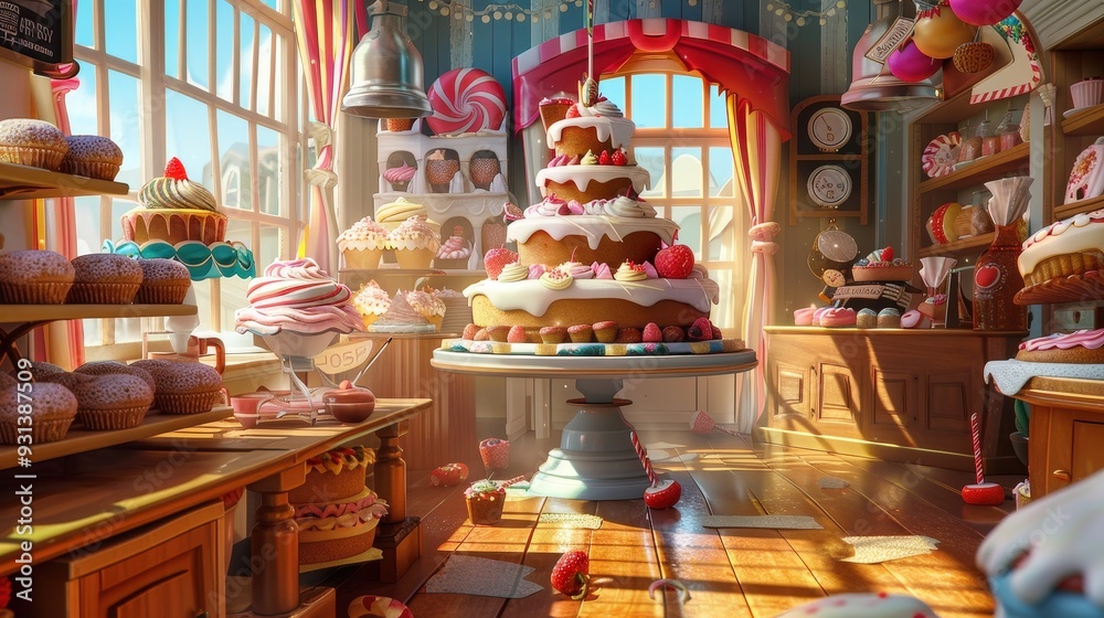 Step into a whimsical bakery where animated pastries and desserts come ...