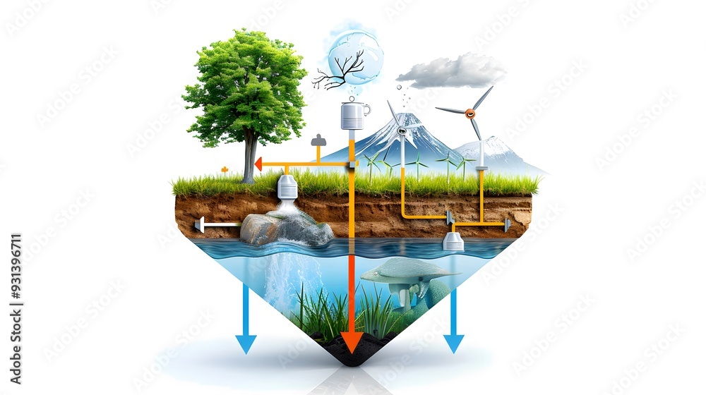 Simplified carbon cycle diagram using only basic icons and arrows ...