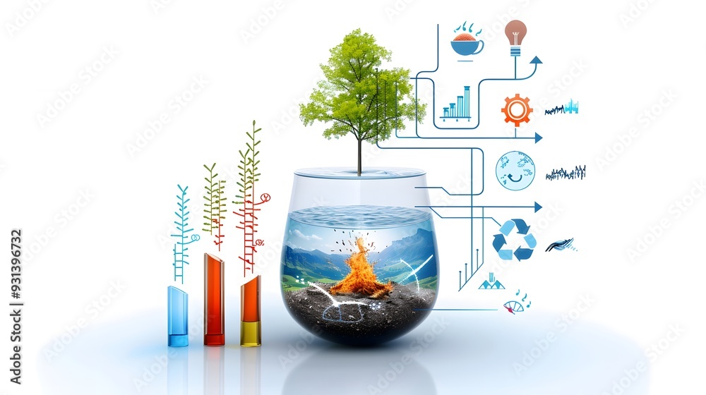 Simplified carbon cycle diagram using only basic icons and arrows ...