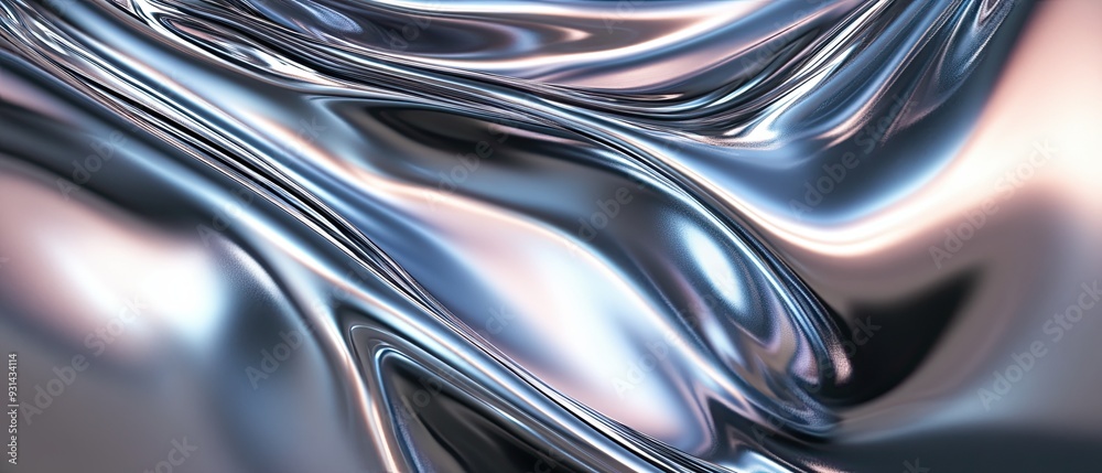 Stunning liquid chrome texture with flowing metallic hues and ...