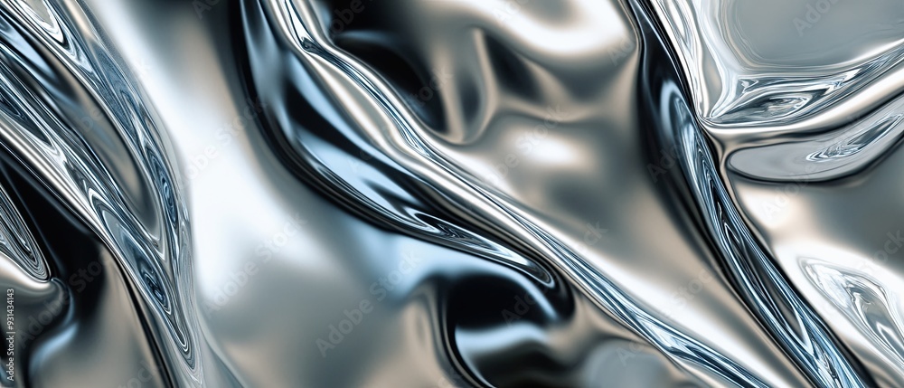 Stunning liquid chrome texture with flowing metallic hues and ...