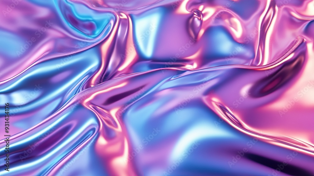Abstract liquid chrome colors blending seamlessly with bright ...