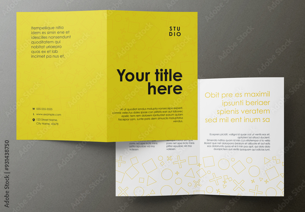 Bi-Fold Business Brochure Layout Stock Template | Adobe Stock