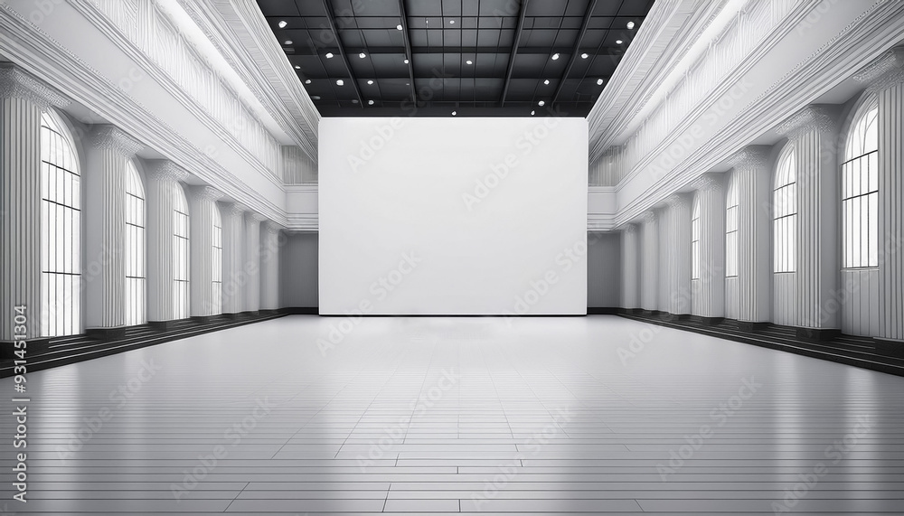 white simple convention hall blank space for yours design generative ai ...