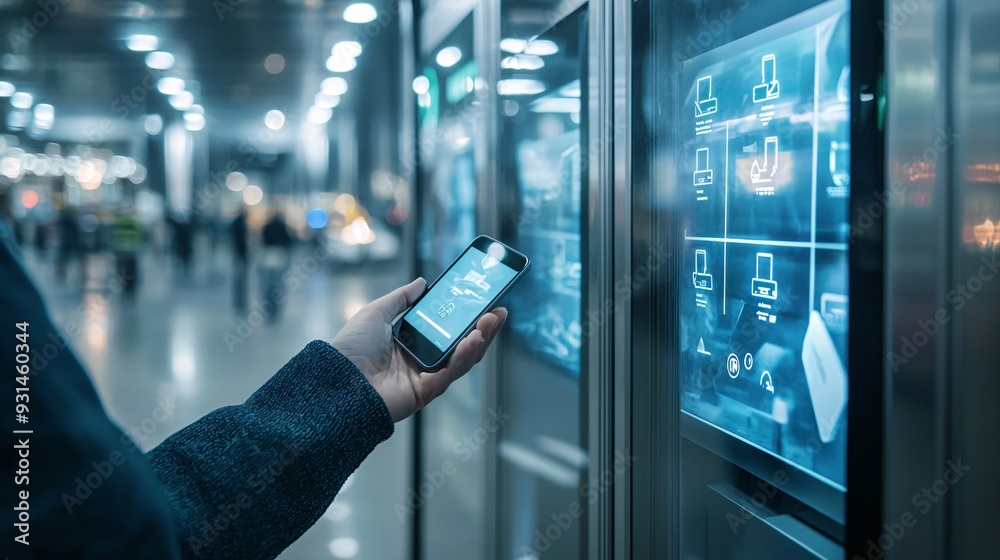 Person using digital wallet at a vending machine, representing the ...