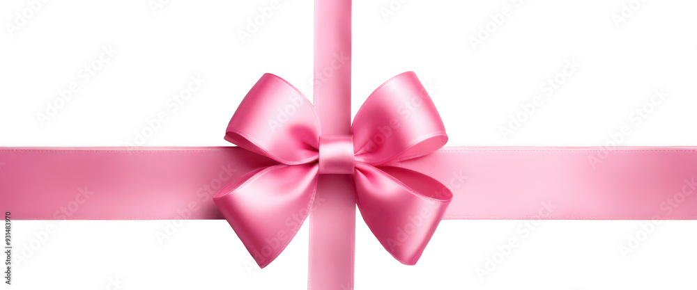 Beautiful pink ribbon and bow isolated on transparent background, png ...