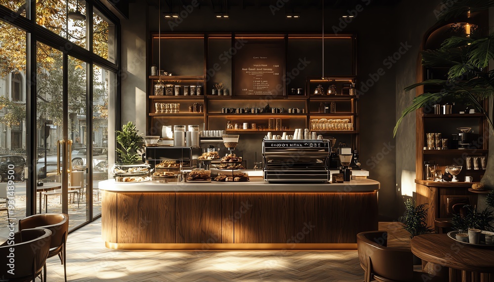 Elegant coffee shop design with minimalist touch, old Beyoglu and ...