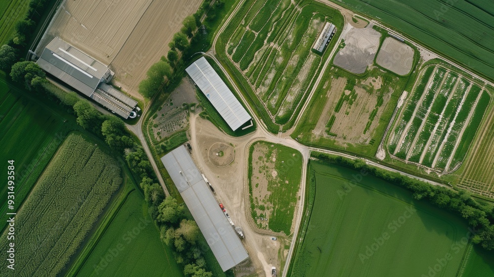 Aerial view of a drone mapping out the expansion of poultry farm ...