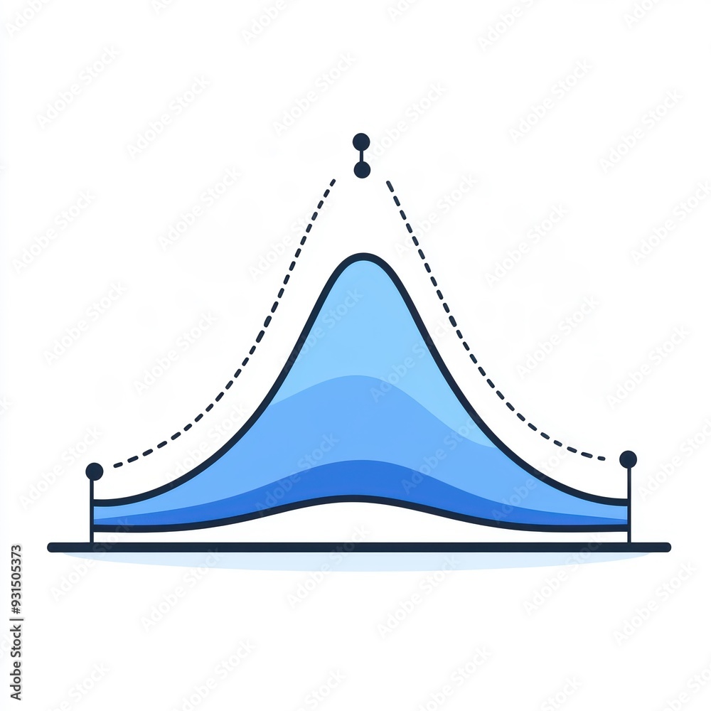 Illustration of a Normal Distribution Curve in Blue Simple illustration ...