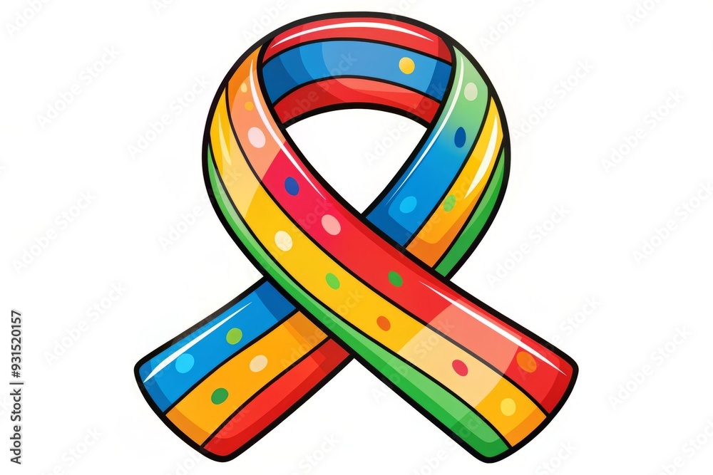 quirky playful illustration multicolor ribbon handwritten comic sans ...