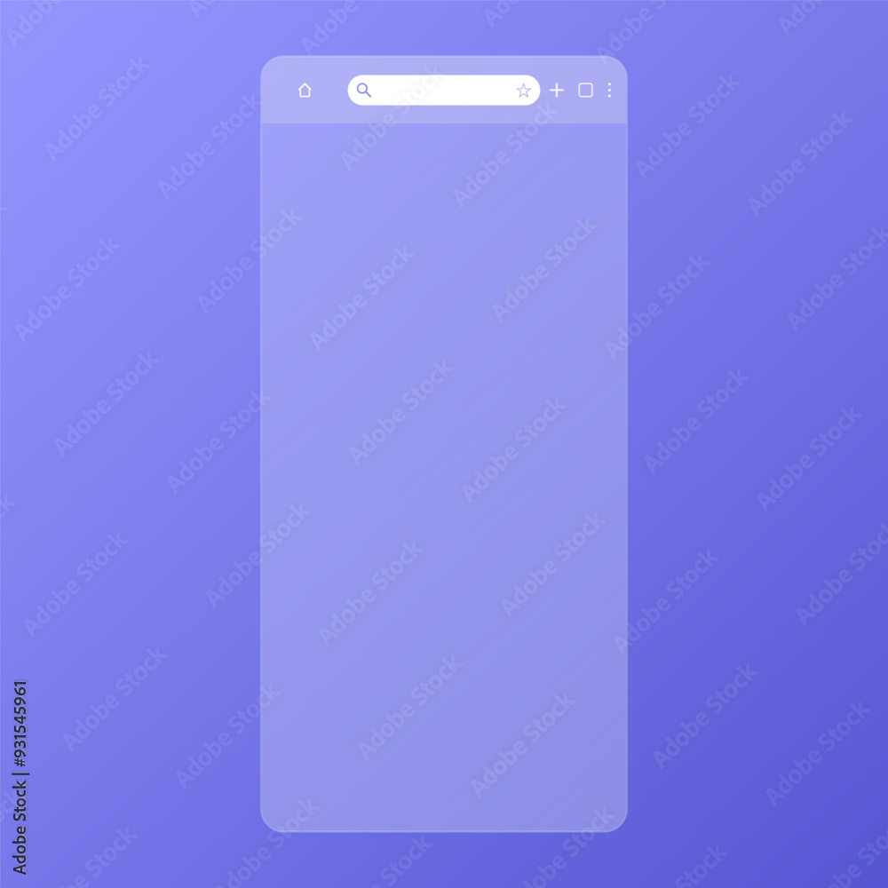 Transparent browser window for smartphone. Window internet browser with ...