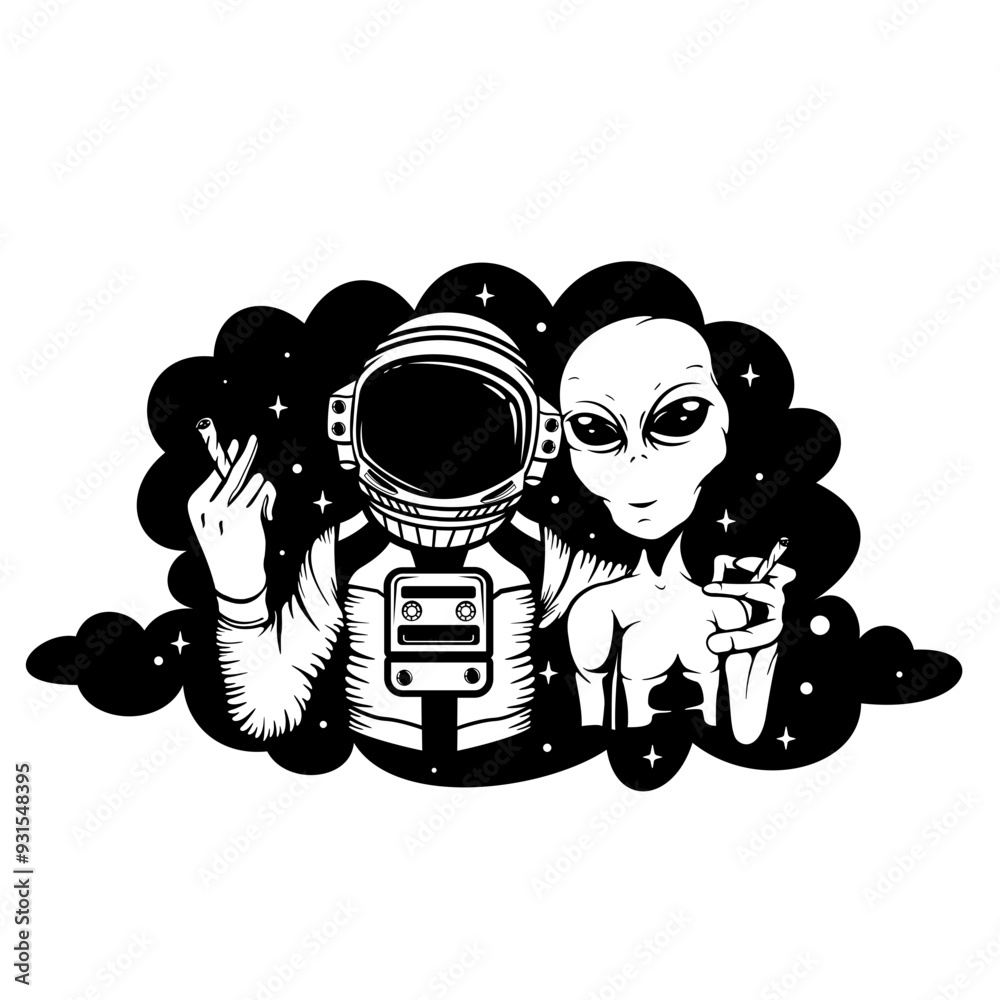 Astronaut Alien Weed | Smoking Weed Alien | Astronaut | 420 Cannabis ...