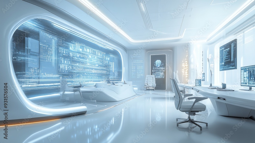 Futuristic Offices with AI-Enhanced Workflow Management: An office ...