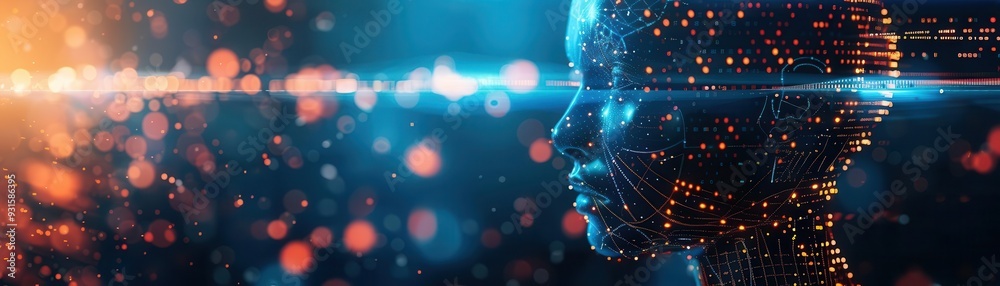 AI training neural networks with data inputs, front view, demonstrating ...