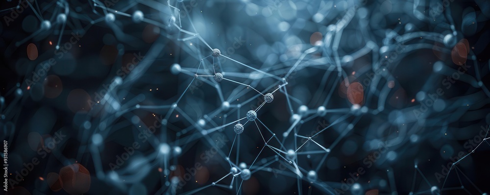 Deep learning algorithms visualized as interconnected pathways, front ...